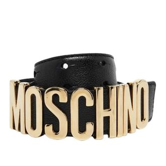 Moschino Femme, Pre-owned, Noir, Taille: ONE Size Ceinture en cuir avec logo
