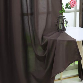 Joyswahl Blickdichte Gardinen Blickdicht Vorhang für Schlafzimmer »Gisela« Schals Fenster Verdunkelungsvorhang mit Kräuselband BxH 140x225cm Braun 2er Set