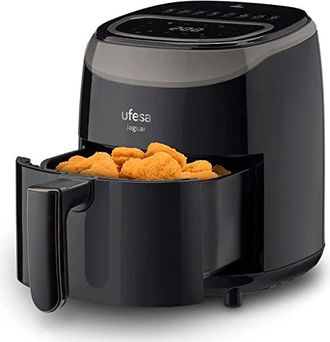 Ufesa Jaguar Friteuse Heißluftfritteuse, 3,5L, 8 Voreingestellte Programmen, 1200 W, Touch-Panel, Zeitschaltuhr, Temperatur 80°-200°, BPA- und PFOA-Frei, Am