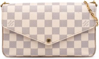 Louis Vuitton Hobo Bags - Damier Azur Pochette Felicie - Gr. unisize - in Weiß - für Damen