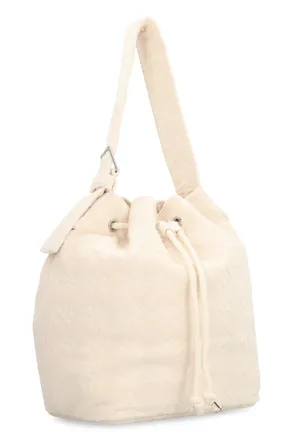 Tory Burch Towelling Cotton Bucket Bag - Beige