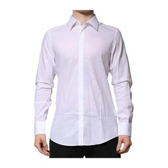Dolce & Gabbana Texturiertes Baumwollhemd - - Shirts - Herren - Wei&szlig; - L