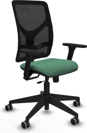 Piqueras y Crespo Arbeitsstuhl mit Armlehnen, h&ouml;henverstellbare Lendenwirbelst&uuml;tze, ausgestattet mit Syncro/Traslack und Schneideschaum, mit Rollen 65 mm, Parkett, Schw