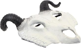 Valiclud Realistisches Halloween Ziegen Maske aus Weichem PU mit Teufelsh&ouml;rnern Leichtes Tierkost&uuml;m Zubeh&ouml;r f&uuml;r Karneval Cosplay und Gruselige Partys Wei&szlig; Komf