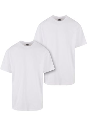 Urban Classics Herren T-Shirt Heavy Oversized Tee 2-Pack, 2er Pack Oversized T-Shirt f&uuml;r M&auml;nner, Baumwolle, White+White, 5XL