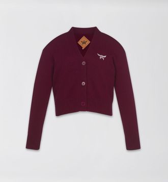 MCM Strickjacke Laurel mit verk&uuml;rzter Passform aus Wolle und recyceltem Kaschmir VINEYARD WINE WOOL