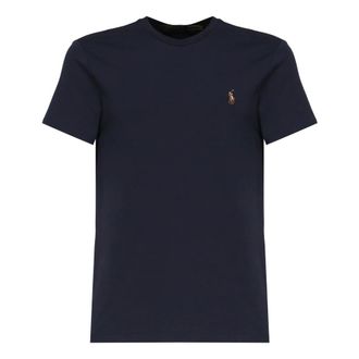 Polo Ralph Lauren Homme, Tops, Bleu, Taille: 2XL T-shirt en coton avec logo