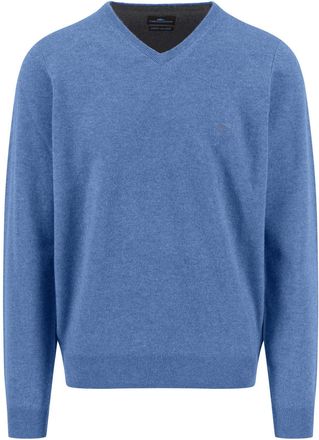 Fynch-Hatton Pullover aus Merino-Kaschmir mit V-Ausschnitt Crystal Blue/M