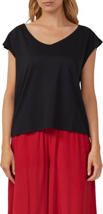 s.Oliver T-Shirt mit weitem Ausschnitt, Cut-Out und Schleife