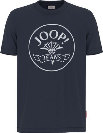 Joop Kurzarmshirt mit Logoprint in Kontrastfarbe