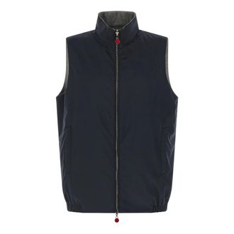 Kiton Double Face Nylon Weste - - Jackets - Herren - Blau - 3XL
