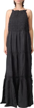 Ganni Femme, Robes, Gris, Taille: 36 FR Robe Maxi Évasée Sans Manches