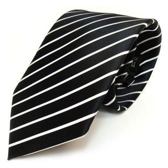 TigerTie Cravate rayée pour homme Noir, Noir - Noir, taille unique