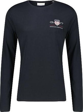 GANT Reg Medium Archive Shield Ls T T-Shirt, Noir, L Homme