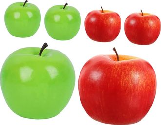 SOLUSTRE 6st&uuml;cke K&uuml;nstliche Obst Modelle Realistische Apfel Deko F&uuml;r Haus K&uuml;che Party Langlebig Und Farbecht F&uuml;r Fotografien Und Dekoration