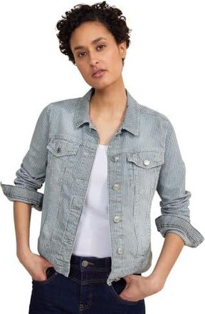 Street One A212094 Veste en Jean Rayée, Rayures Douces Délavées, 36 Femmes, Bleu