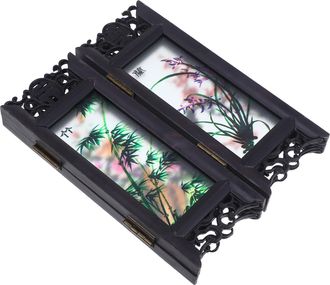 Milisten Faltbarer Kleiner Paravent Schreibtisch Dekoration Chinesischer Stil Antik Mattierter Raumteiler f&uuml;r Wohn und B&uuml;rogestaltung