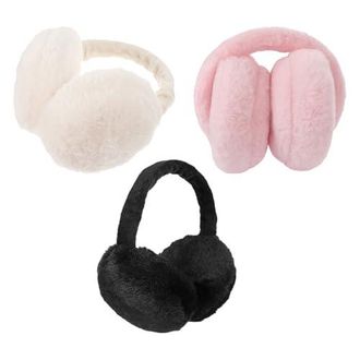 Frcolor Lot de 3 Cache-Oreilles dHiver Pliables Unisexes en Fourrure Douce Taille Unique Protection Coupe-Vent pour Activités Extérieures Vélo Randonnée et Dé