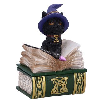 Nemesis Now Binx Small Witches Familiar Black Cat and Spellbook Figurine Box, Grün, 11 cm