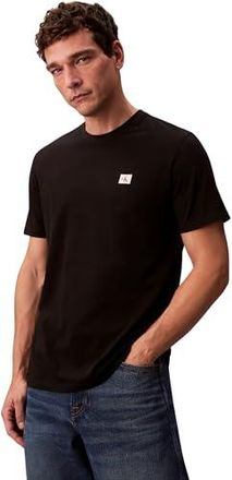 Calvin Klein T-Shirt Manches Courtes Homme Badge Jersey Classic Tee en Coton, Noir (Black), L