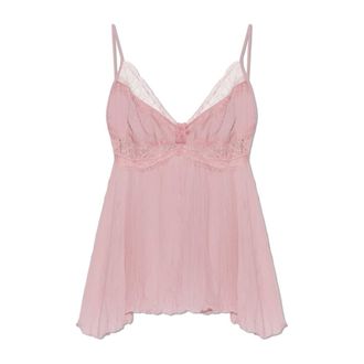 Blumarine Femme, Tops, Rose, Taille: 38 FR Top avec Inserts en Dentelle