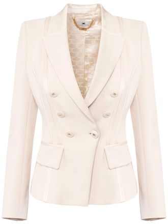 Elisabetta Franchi blazer satiné en crêpe - Tons neutres