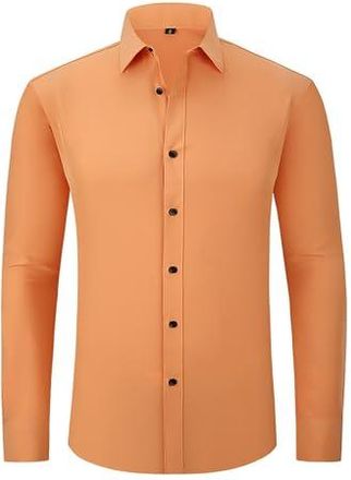 Generic Chemises pour homme adulte, chemise habill&eacute;e &agrave; manches longues pour homme - Coupe classique - Coupe classique - Revers boutonn&eacute; - Coupe droite - Pour 