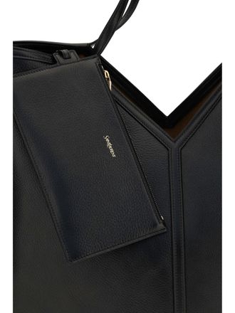 Saint Laurent Mens Leather Tote Bag Large Y Black-Rustic Camel Calf Shoulder Black/rustic