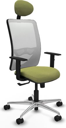 Piqueras y Crespo Stuhl aus Netzstoff Zulema mit 1D-Armen, h&ouml;henverstellbarer Lendenwirbelst&uuml;tze und festem Kopfteil, ausgestattet mit Sincro 3 Positionen und Schneides