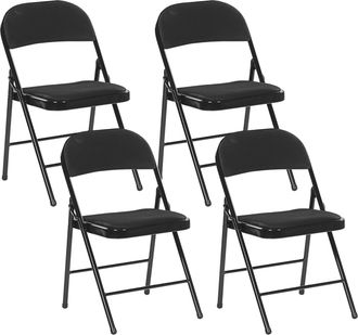 Beliani Konferenzstuhl klappbar 4er Set mit Lehne Mesh Schwarz modern Sparks