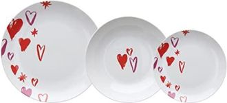 Tognana Madison Tafelservice für 6 Personen, 18-teilig, Porzellan weiß und rot