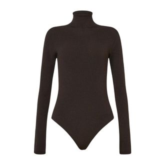 Wolford Body en viscose stretch effet r&eacute;sille - Femme - Tops - Brun - Taille: 40 FR