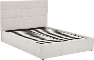 Pascal Morabito Bett mit Bettkasten - 140 x 190 cm - Stoff - Beige - ELIAVA