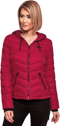 Marikoo Damen Jacke Steppjacke Winter &Uuml;bergangsjacke gesteppt Herbst B403 [B403-Kuala-Fuchsia-Gr.M]