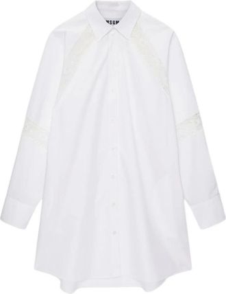Msgm Msgm, Femme, Robes, Blanc, Taille: 34 FR Shirt Dress