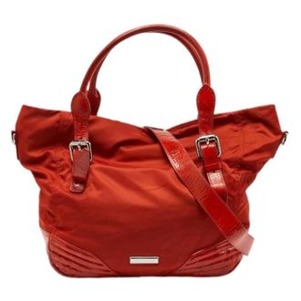 Burberry Sac &agrave; main vintage en nylon Pre-owned - Femme - Pre-owned - Orange - Taille: ONE Size