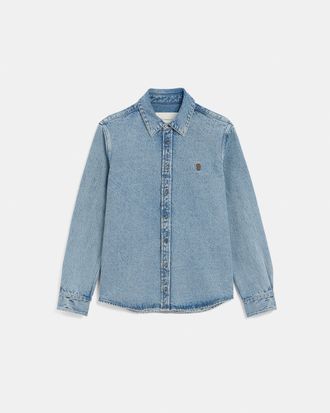Ami Ami Paris - Chemise bleue en denim Ami De Coeur Bleu Used - Taille : XXL - Unisex