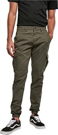 Urban Classics AOP Glencheck Cargo Jog Pants Pantalon, Olive, S Homme