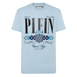 Philipp Plein Homme, Tops, Bleu, Taille: XL T-shirt Col Rond