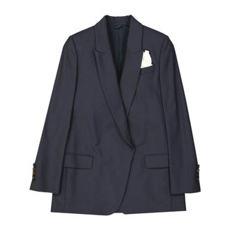 Brunello Cucinelli Blaue Wolljacke Damenmode - - Jackets - Damen - Blau - M