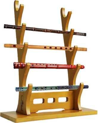 Generic Holzfl&ouml;te St&auml;nder - 5-st&ouml;ckige Anzeigehalter, Elegante Tischplatte f&uuml;r Musikinstrumente, Ideal f&uuml;r Sammlung, Vitrine, Studio, Klassenzimmer