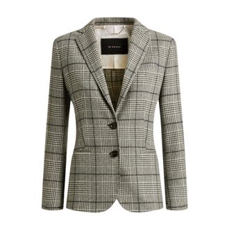Kiton Blazer en Cachemire Prince de Galles - Femme - Vestes - Gris - Taille: 40 FR