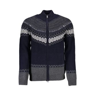 GANT Elegante Blaue Strickjacke mit Rei&szlig;verschluss - - Knitwear - Herren - Blau - S
