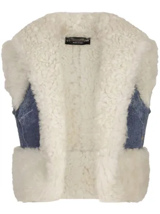 Dolce & Gabbana gilet crop en jean - Bleu