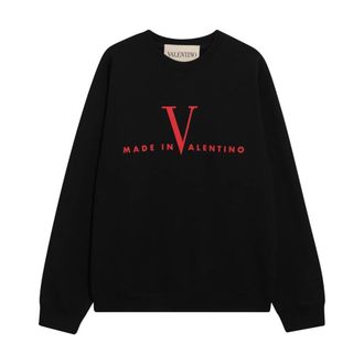 Valentino Garavani Baumwoll-Sweatshirt mit Rundhalsausschnitt - - Sweatshirts & Hoodies - Herren - Schwarzk - M