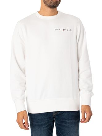 GANT Herren Printed Graphic C-Neck Sweat Sweatshirt, Eggshell, XXL