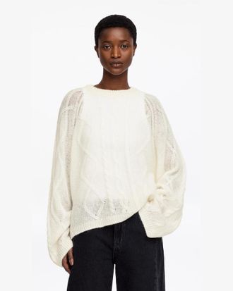 Arket Pullover Aus Wolle Und Mohair -Wei&szlig;