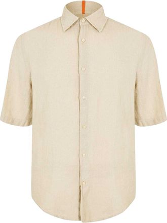 HUGO BOSS Hemd f&uuml;r Herren, Leinen, kurz&auml;rmlig (Hellbeige)
