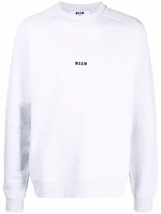 Msgm pull à logo imprimé - Gris
