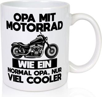 Generic Opa mit Motorrad, viel cooler | Motorrad | Opa - Tasse Weiss - Kaffeetasse/Geschenk/Familie
